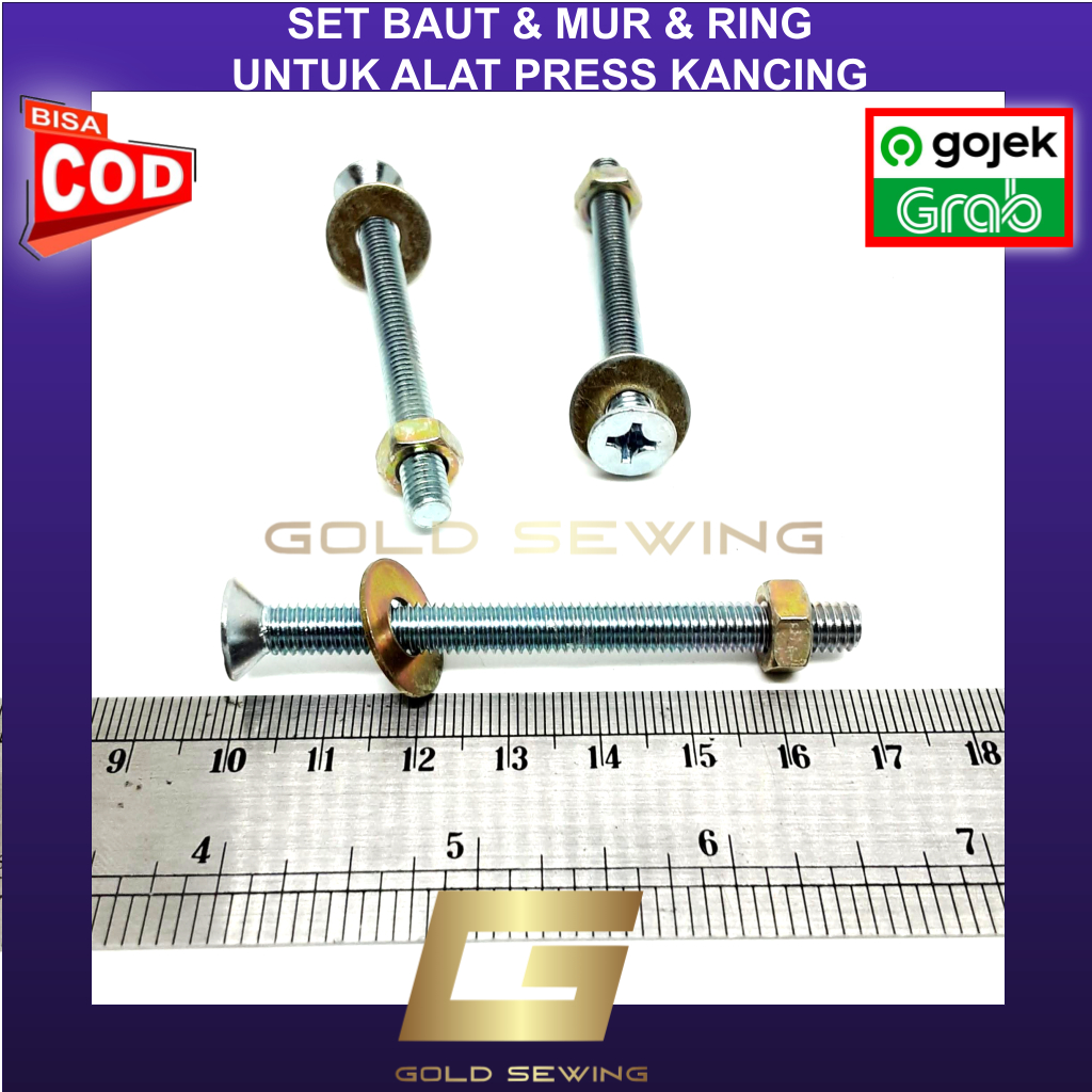 Bolt & Nut & Ring Set for Wrap Button Press Tool - GOLD | Shopee ...