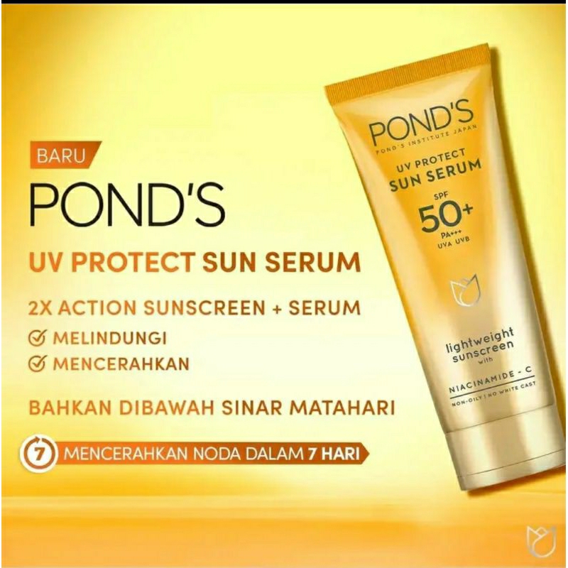 Ponds UV Protect Sun Serum Sunscreen SPF 50 PA++++ - 30gr | Shopee ...