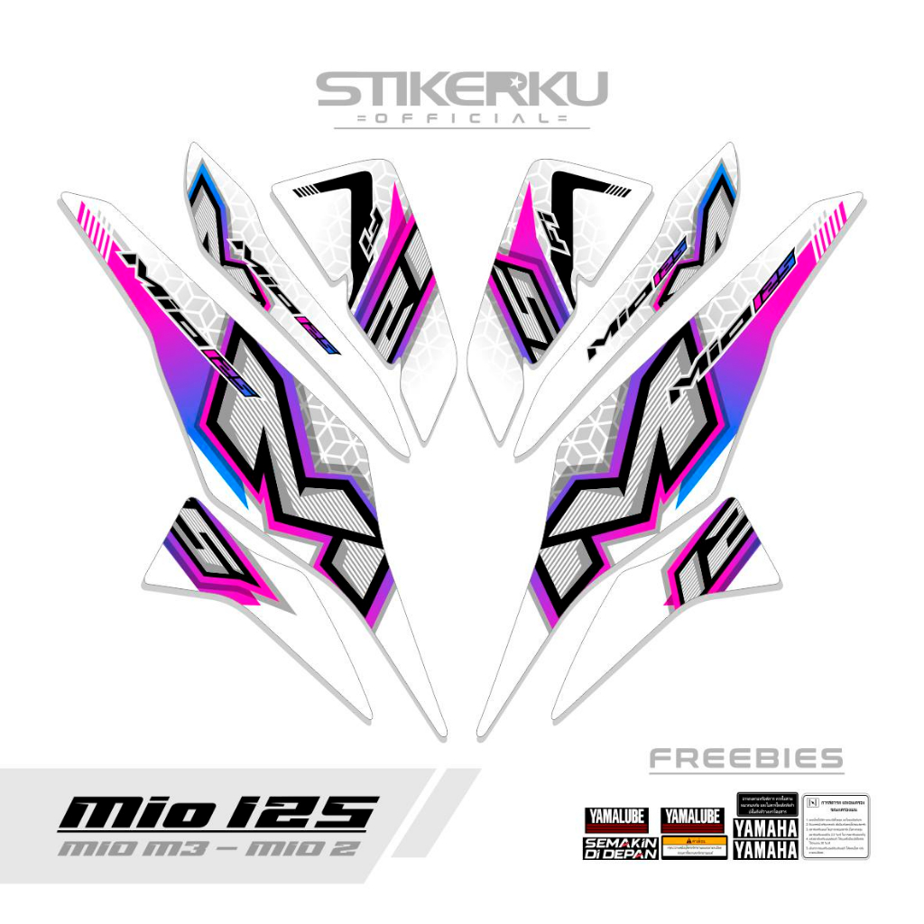 Striping MIO 125 MOTIF 4 / STICKER MIO M3 / Z / 125 / SOLARIZ STICKERS ...