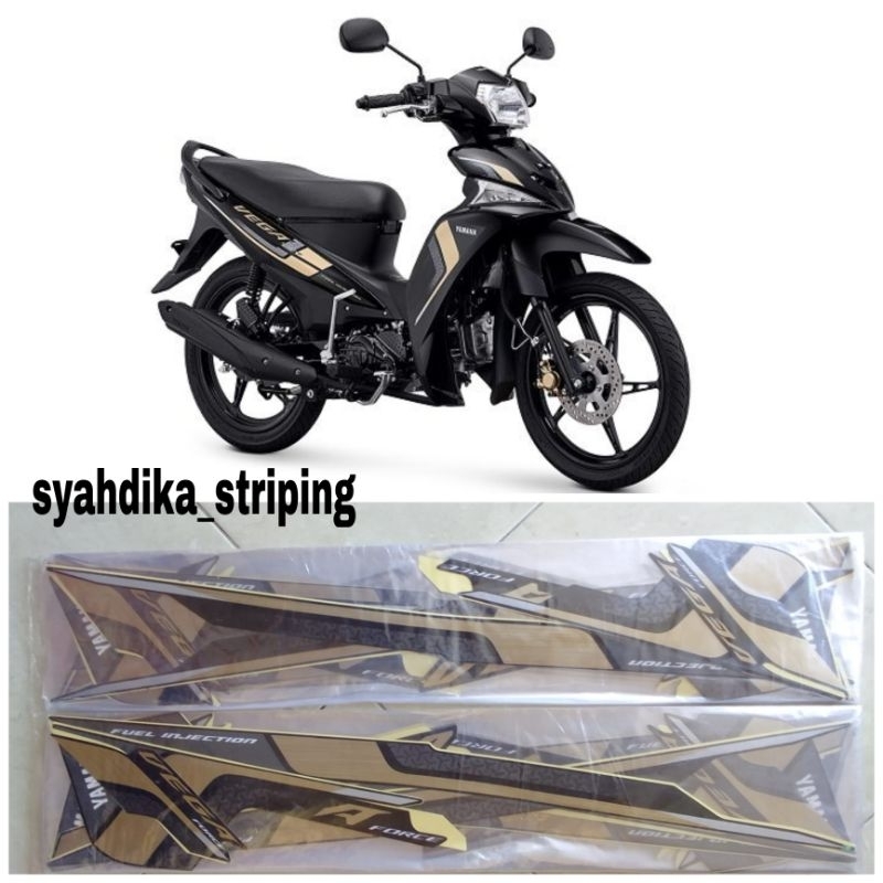 YAMAHA VEGA VORCE 2022 BLACK GOLD BODY LIS STRIPING STICKER ORIGINAL ...