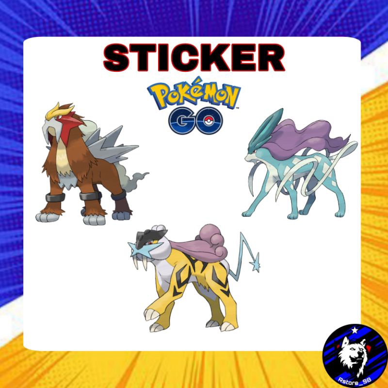 Pokemon Go Suicune Raikou Entei Pikachu Sticker | Shopee Philippines