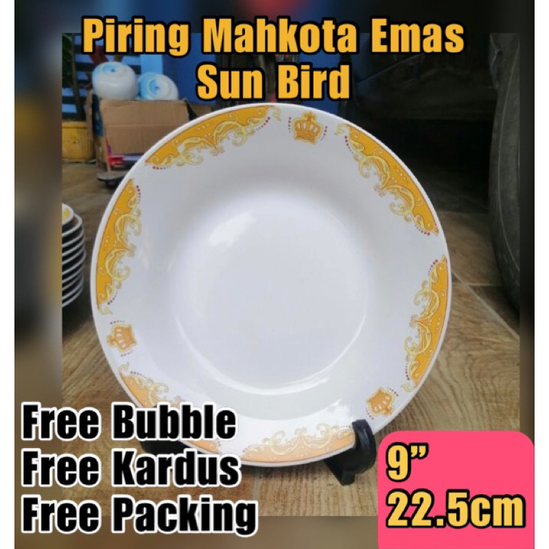 23cm Gold Crown Plate Jumbo Buffet Dinner Plate Dozens | Shopee Philippines