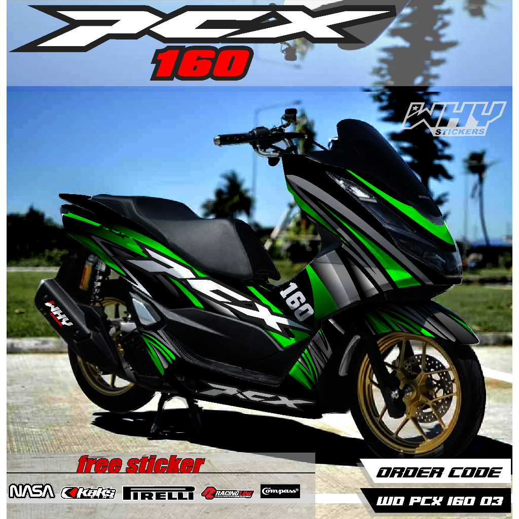 Decal Sticker Variation Of Honda PCX 160 Full body Motorcycle - Dekal ...