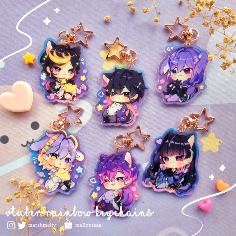 Nijisanji + Shxtou Rainbow Holographic Keychain | Shopee Philippines