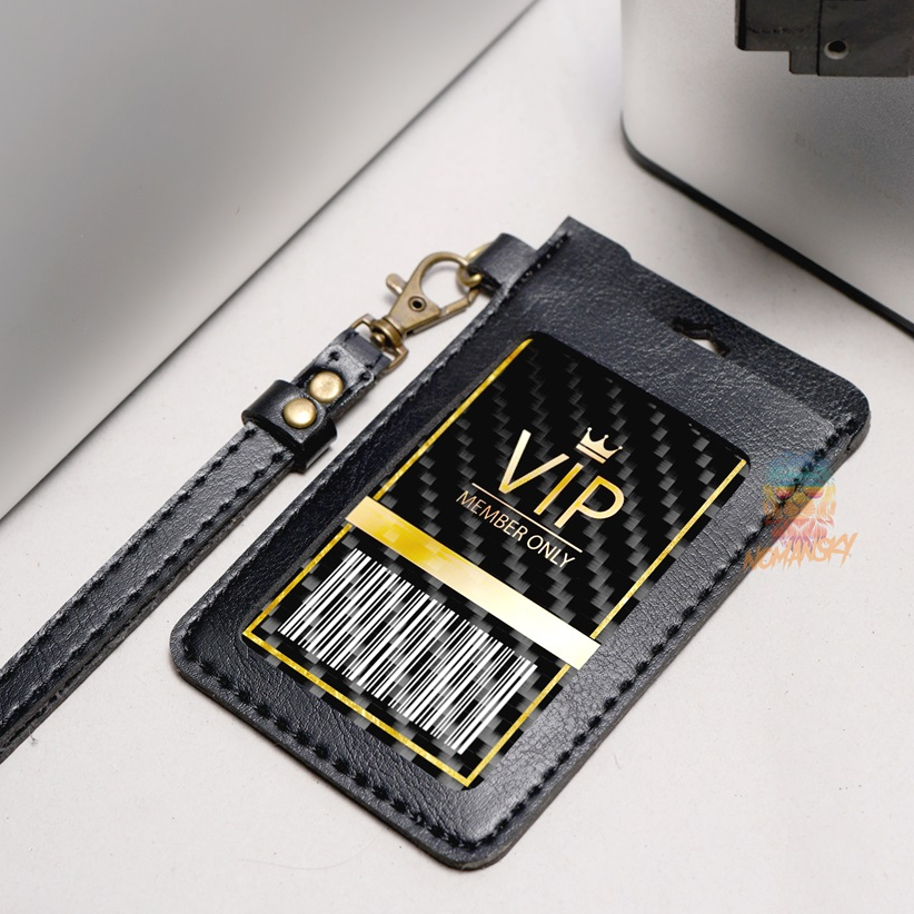 Office NAME TAG BANK / ID CARD HOLDER CAN CUSTOM NAME TAG LEATHER ...
