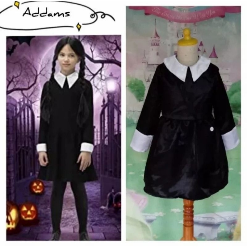 Addams Wednesday Addams Character Halloween Cosplay Costume Kids ...