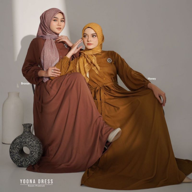 DR101| YOONA DRESS by Nadheera Luxury [ NEW - ND Plain Series ] Gamis Nadheera Luxury | Shopee ...