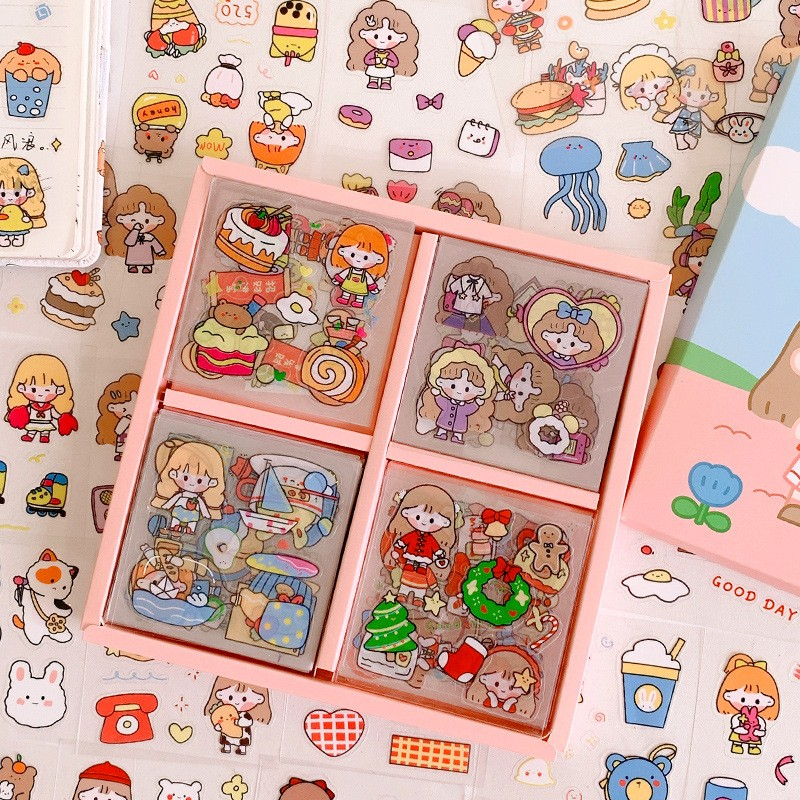 2d Stickers 100 Sheets Of Cute Korean Cartoon Momo Stickers Waterproof ...