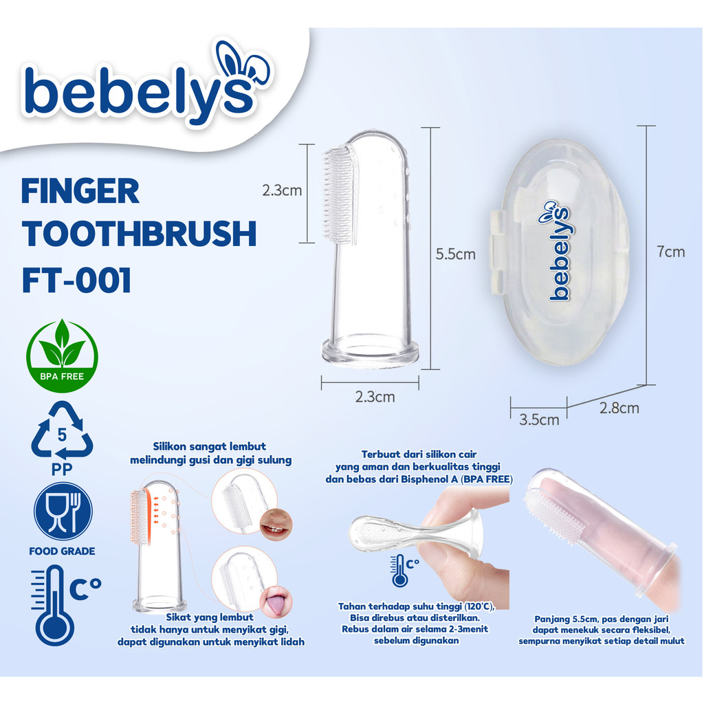 Tchome Finger Toothbrush Baby Silicone Finger Toothbrush FT-001 Bebelys ...