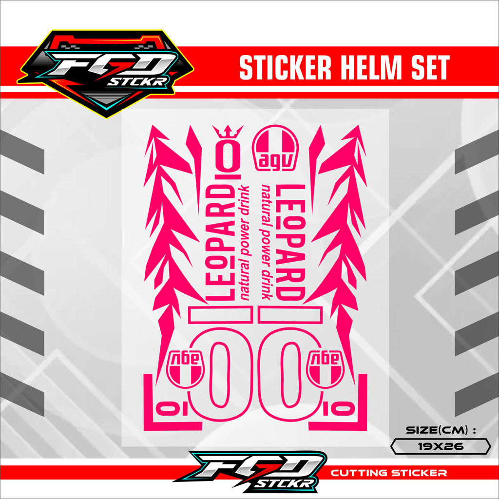 Helmet Sticker - CUTTING LEOPARD JM Sticker SET For Helmet | Shopee ...