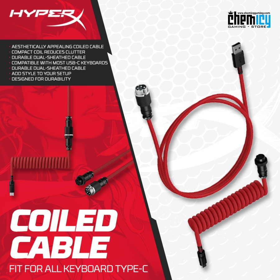 Hyperx Coiled Cable Type-C for Mechanical Keyboard | Shopee Philippines