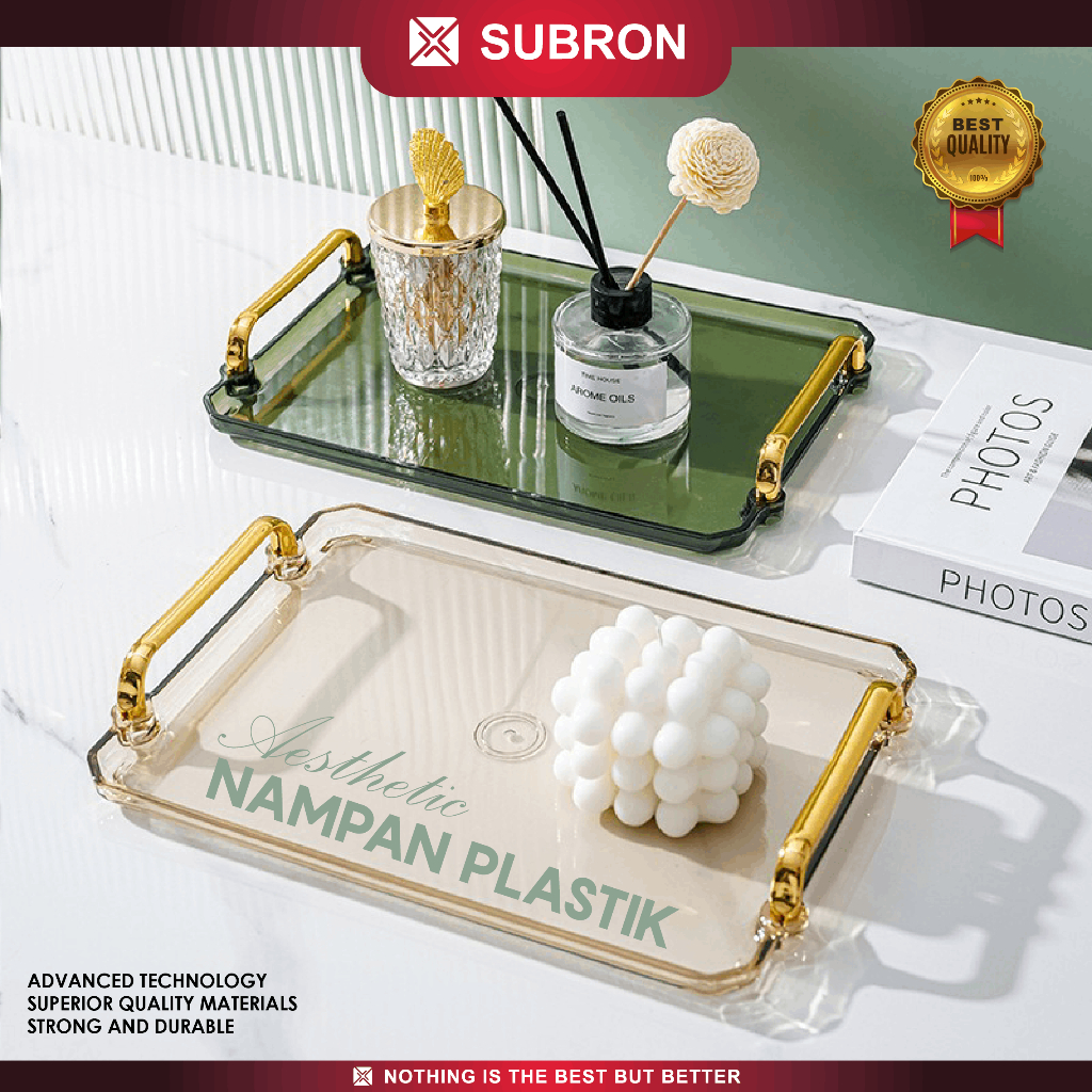Subron Transparent Aesthetic Square Box Plastic Tray Elegant ...