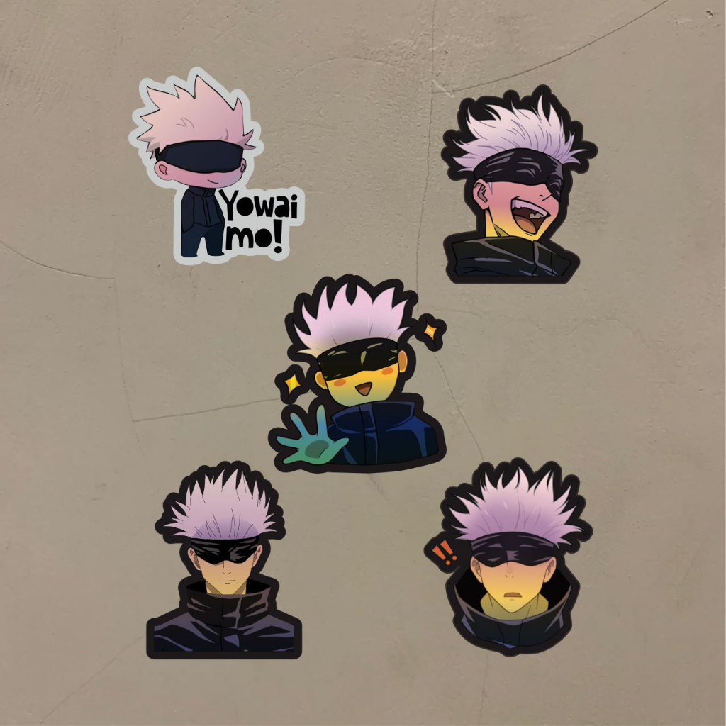 Gojo Pose Case Hp And Laptop Hologram Anime Sticker 7cm | Shopee ...