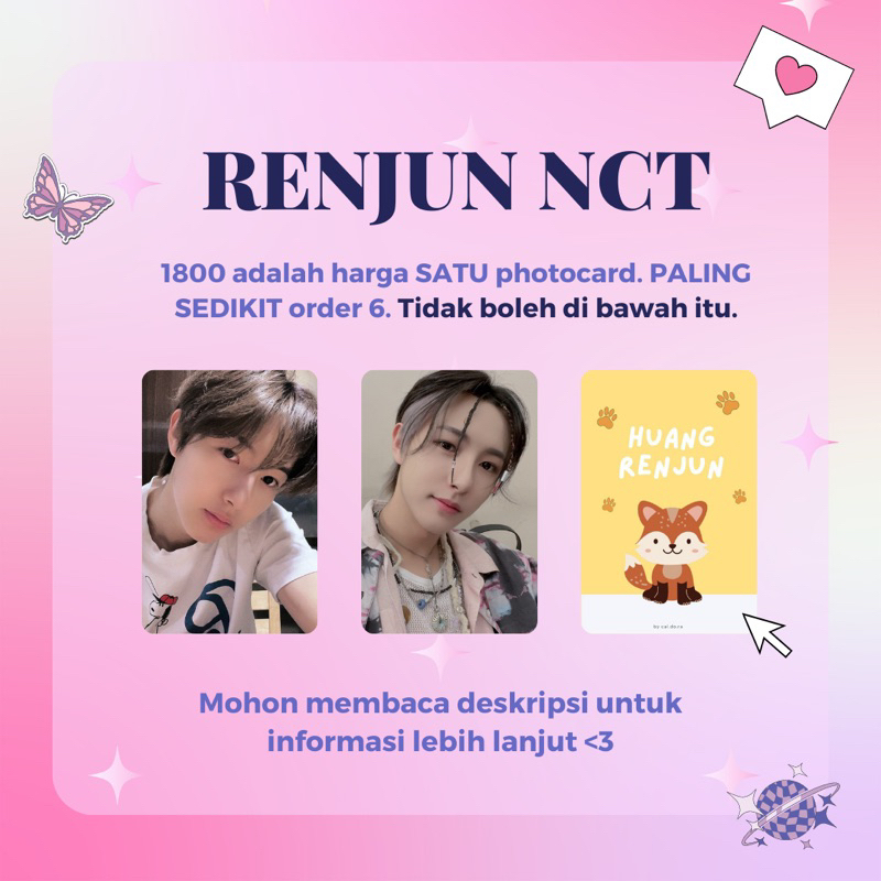 Renjun Selca Photocards (GET 6 CAN MIX) | Shopee Philippines