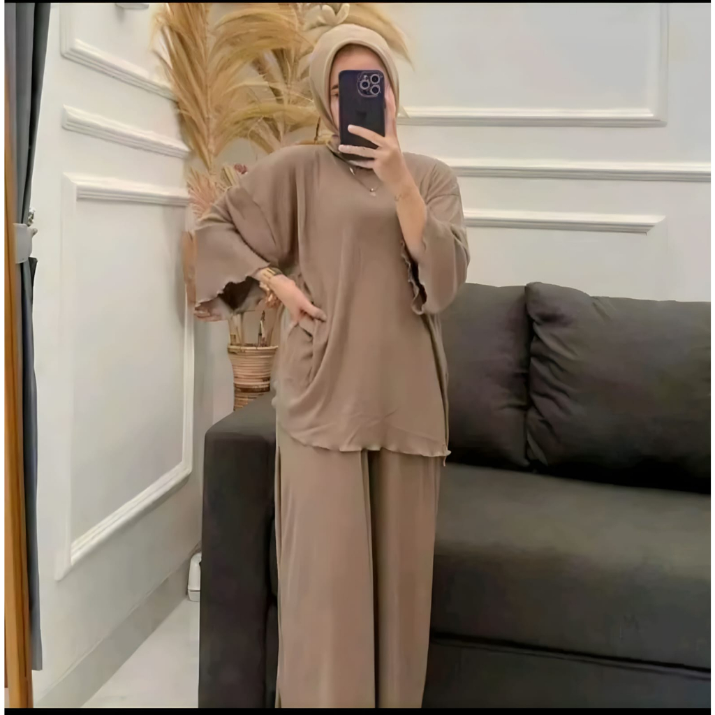 Women's Waffle Knit Suit | Loren One Set Curly Premium | Shopee Philippines