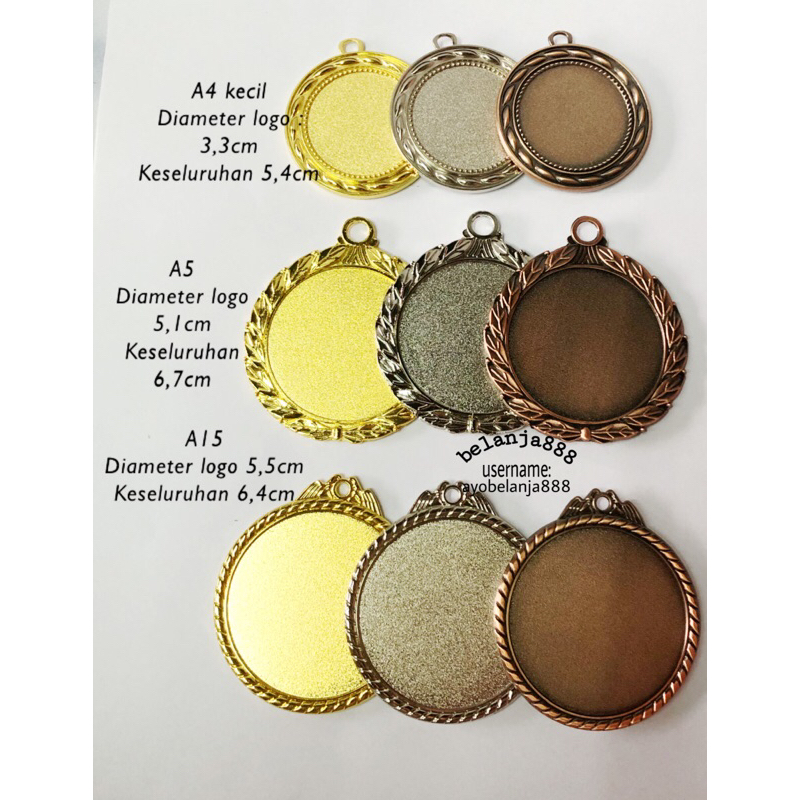 A4 graduation medal championship metal medal.A5.A15 unit | Shopee Philippines