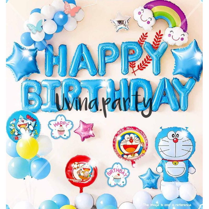 NEW DORAEMON THEME CHILDREN'S BIRTHDAY DECORATION PACKAGE | Shopee ...