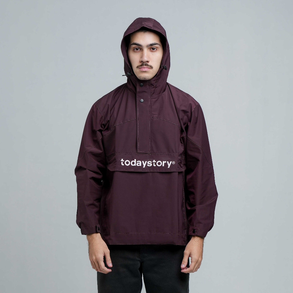 Jacket - Today Story - Water Repellent Anorak Jacket - Maroon | Shopee ...