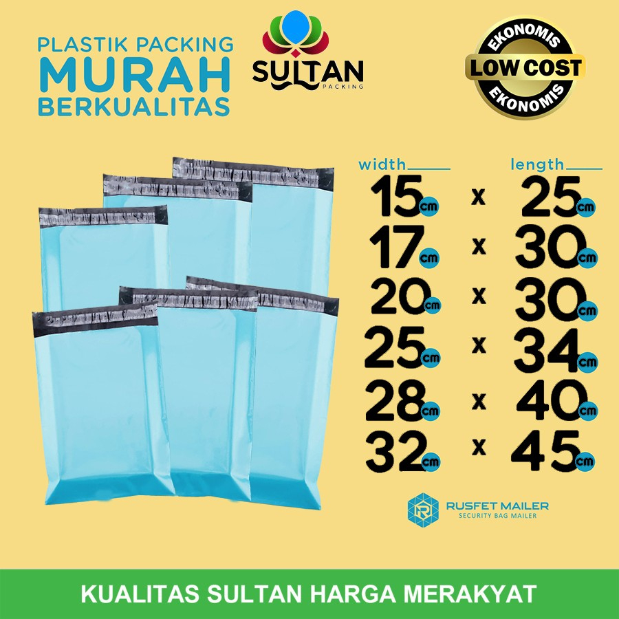 Plastic Polymailer BLUE Pack LOW COST Rusfet Envelope Packing Polymailer | Shopee Philippines