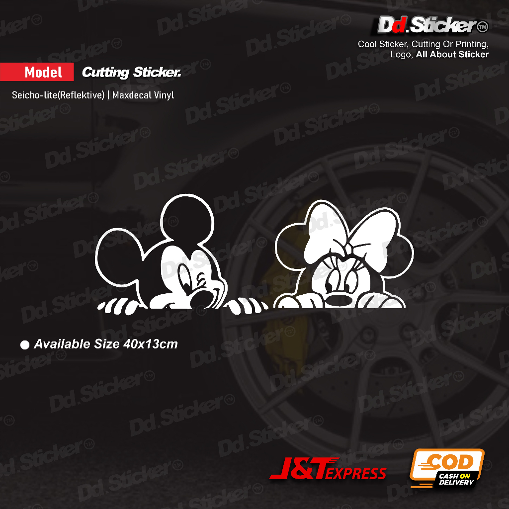 Mickey MOUSE Peek Sticker Cute Cool Sticker | Cutting Sticker | Shopee ...
