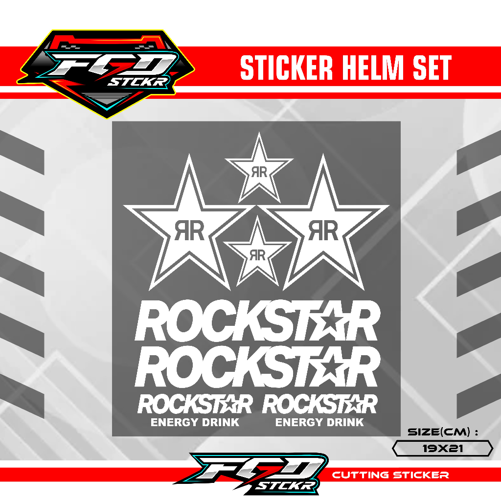 Helmet Sticker - CUTTING Sticker ROCKSTAR Helmet SET | Shopee Philippines