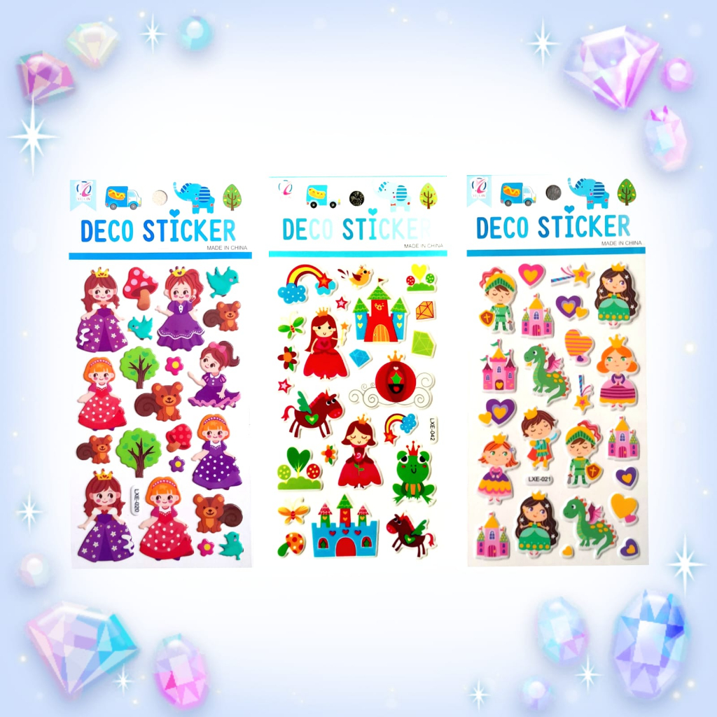 Sticker Embossed Picture Paste Sticker Children Cartoon Character ...