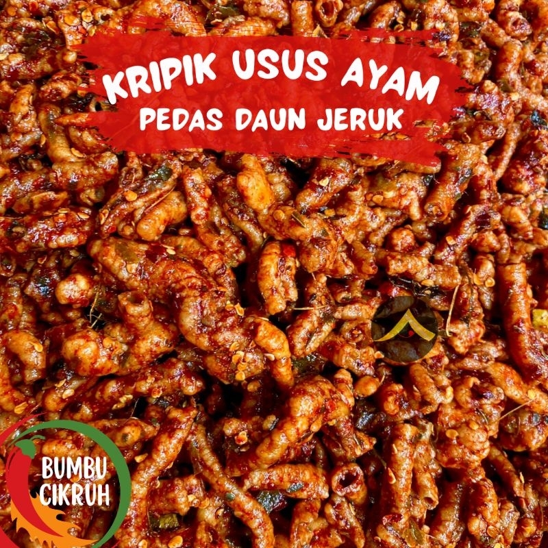 Spicy Cikruh Chicken Intestine Chips Orange Leaf 250gram | Shopee ...