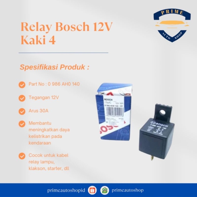 Original Bosch 12V 4ft Relay/4Ft Bosch Relay 12V 30A Original | Shopee ...