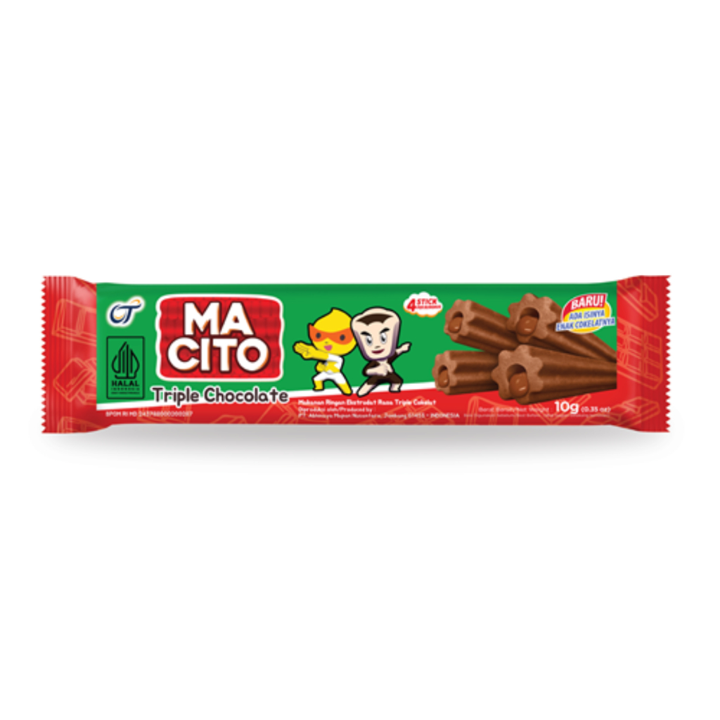Macito Triple Chocolate box Snack Snack @10 gram (1 box Contains 10pcs ...