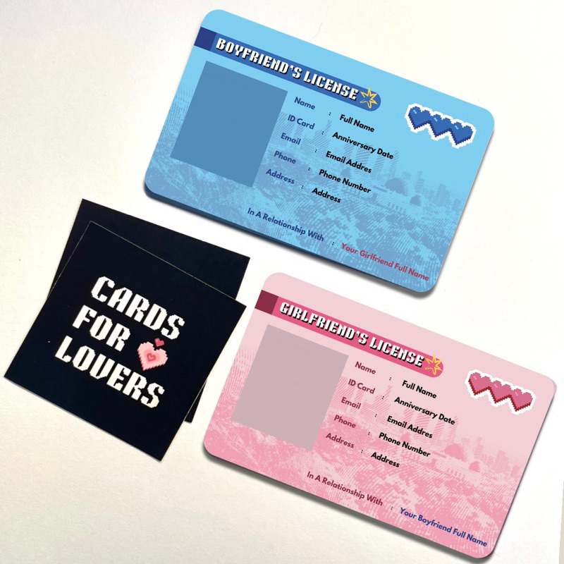Cards For Lovers | Cute Couple License Card | Dating sign card | Shopee ...