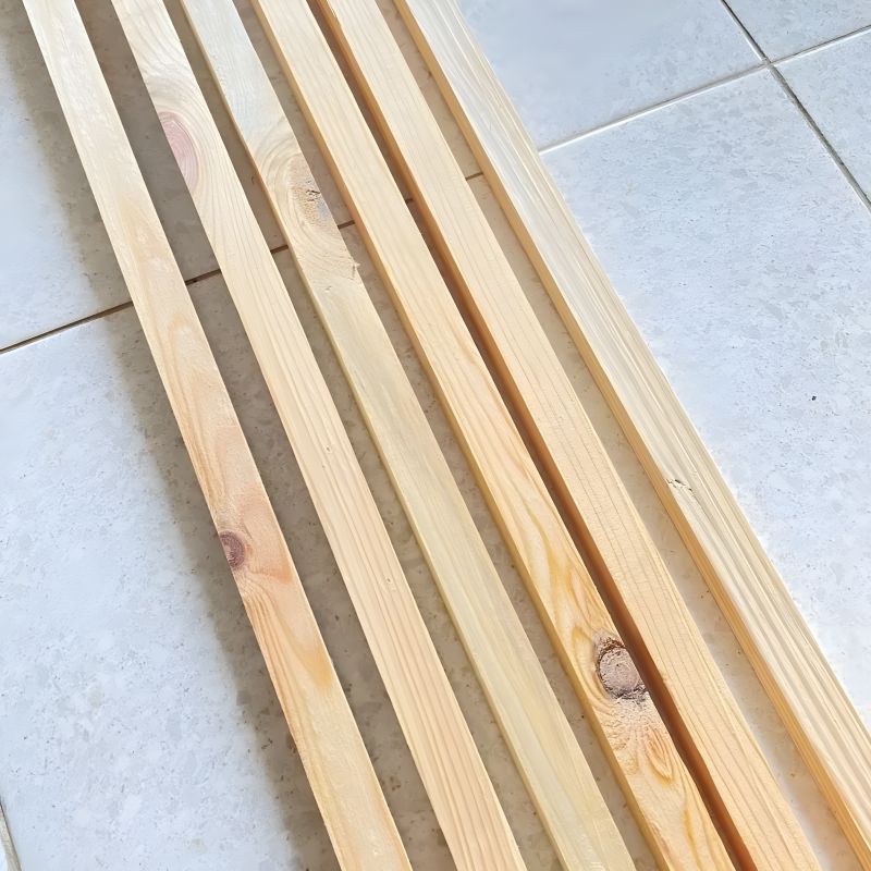 KAYU Dutch teak wood slats / battens have been sanded finely | Shopee ...