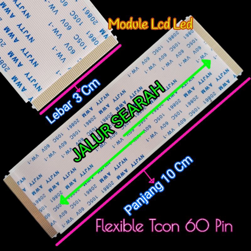 Tcon 60 PIN FLEXIBLE LVDS CABLE, FLEXIBLE 60PIN | Shopee Philippines