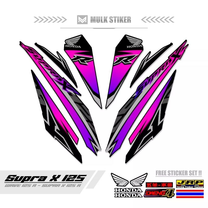HONDA STRIPING SUPRA X 125 R NEW MOTIF (4) STICKER SUPRA SUPRA X 125 FI ...