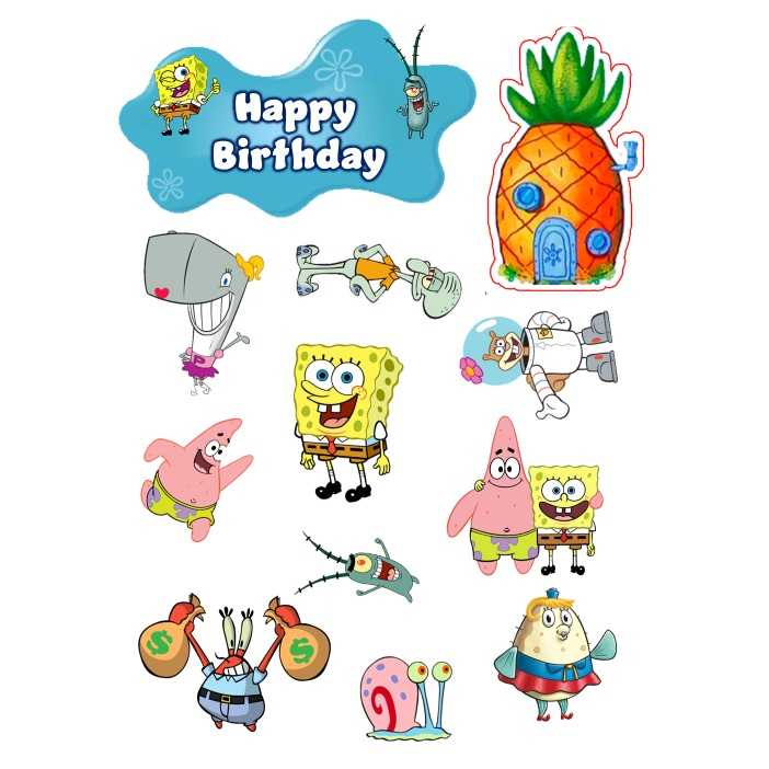 Spongebob Cake Topper/Spongebob Theme Cake Decoration can be CUSTOM ...