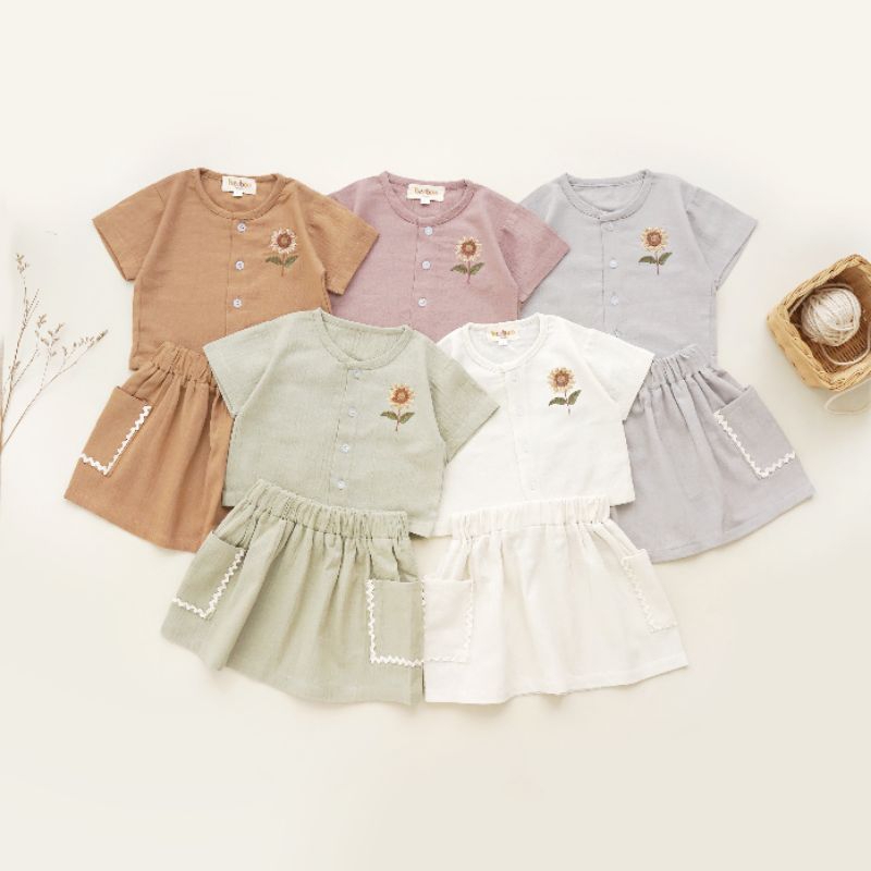 Linen Kids Suit | Cute Girls Clothes | Himawari set | Beebodesign ...