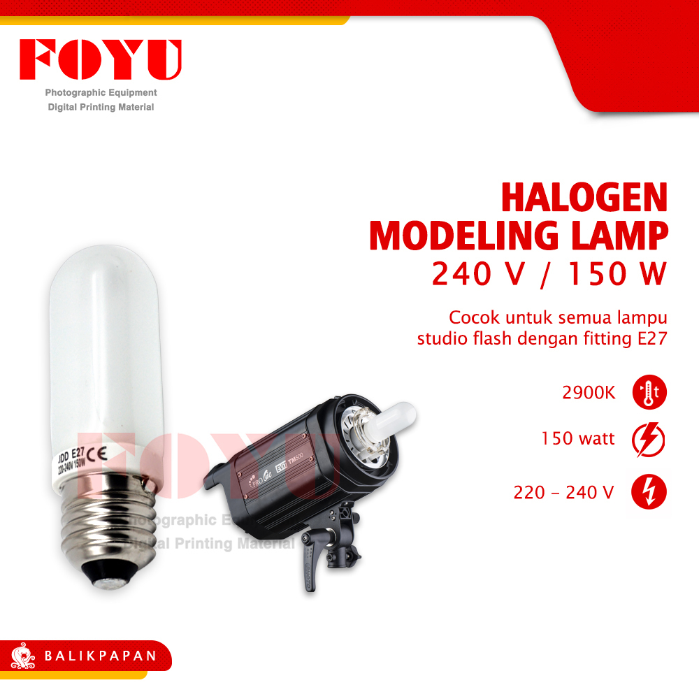 Halogen Modeling Lamp 150 Watt 150W for Yellow Model Lamp Studio Flash ...