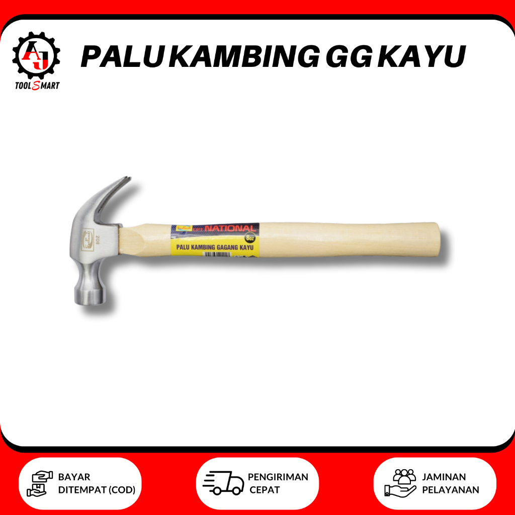 KAYU Cpt National Wooden Handle Goat Hammer 8 12 16 OZ Claw Hammer ...