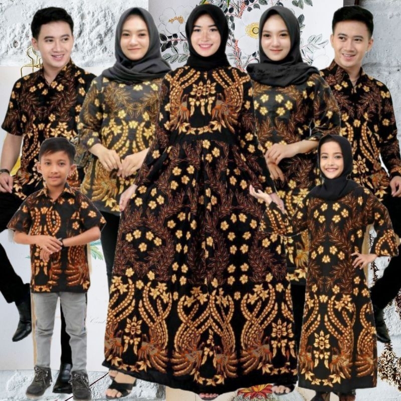 Latest modern Family batik couple batik set couple batik Family gamis ...