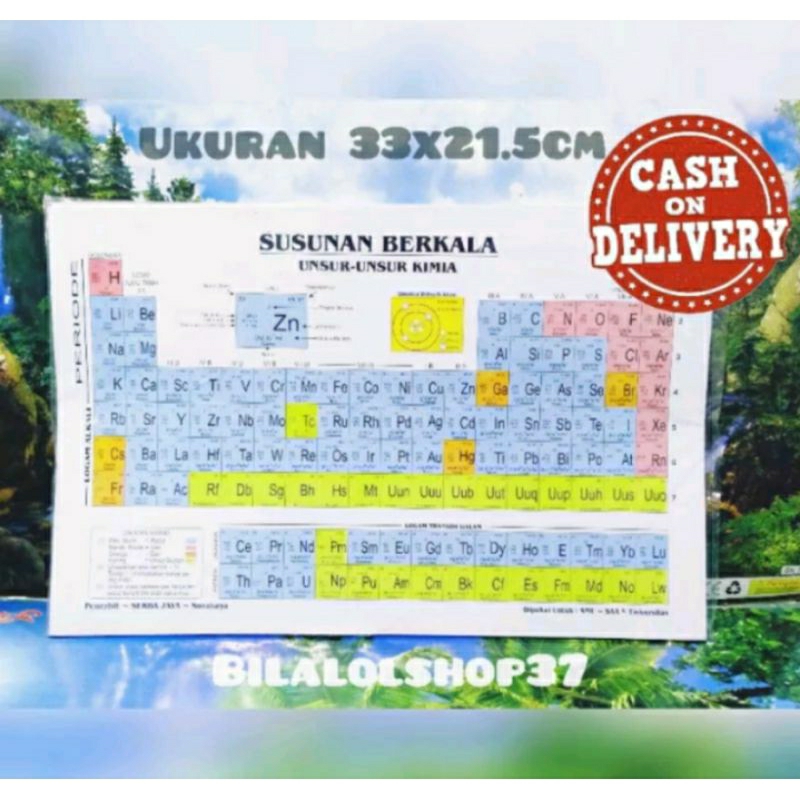 Contents Of 50pcs Periodic Table Regular Arrangement Large Size 33x21.5 ...