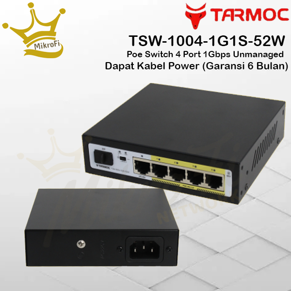 Tarmoc Switch POE HUB CCTV IPCAMERA 4 PORT GIGABIT 1G + 1 SFP UPLINK ...