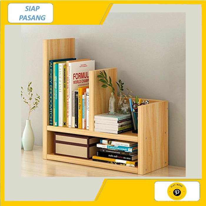 Minimalist bookshelf / portable bookshelf / wooden bookshelf | Shopee ...