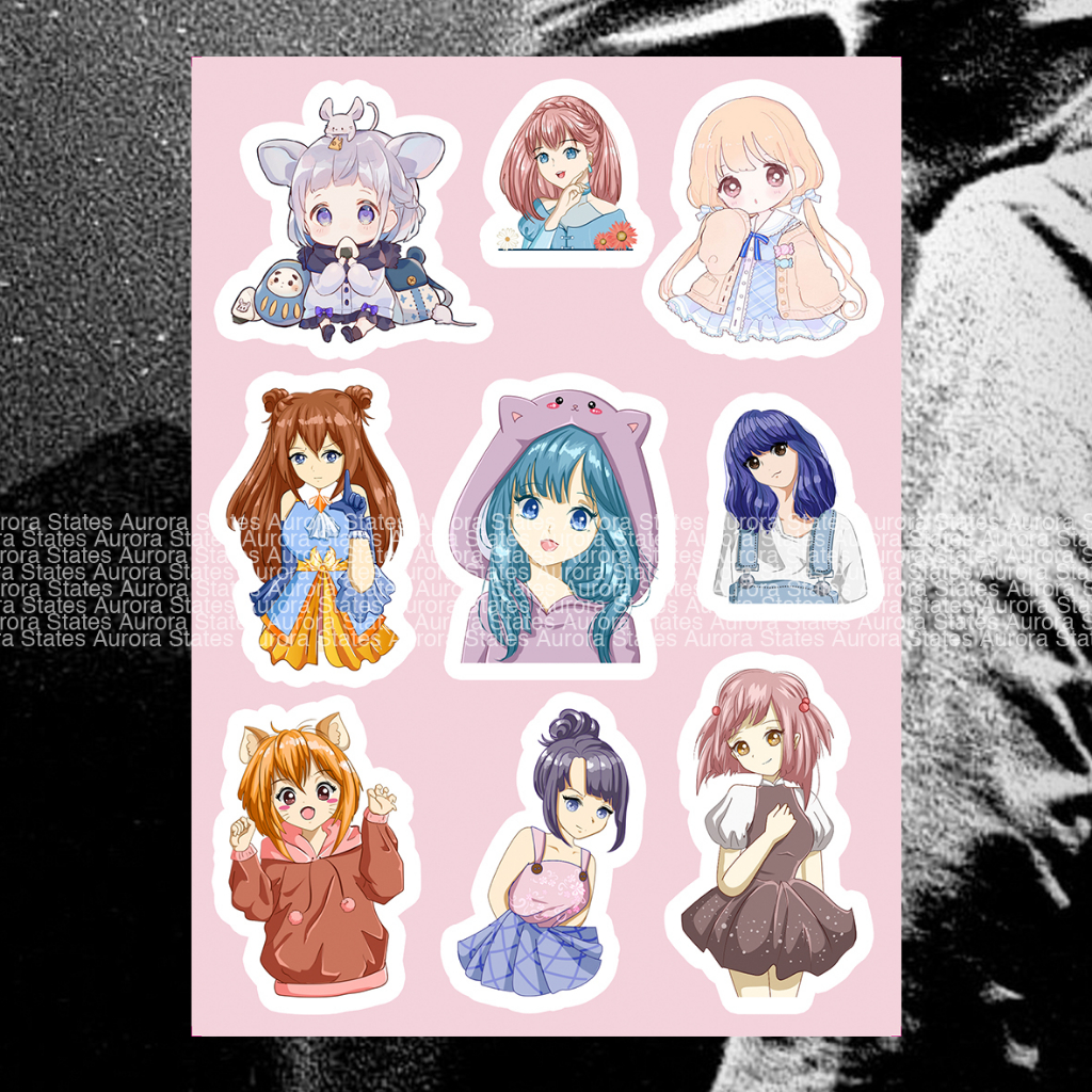 Chibi Girl Anime Sticker | Cute Anime Stickers | Anime Aesthetic ...