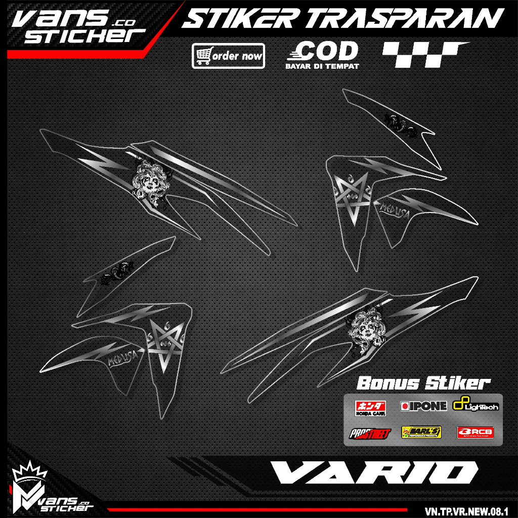 Vario NEW 125 150 NEW FACELIFT Transparent striping Sticker - NEW HONDA ...