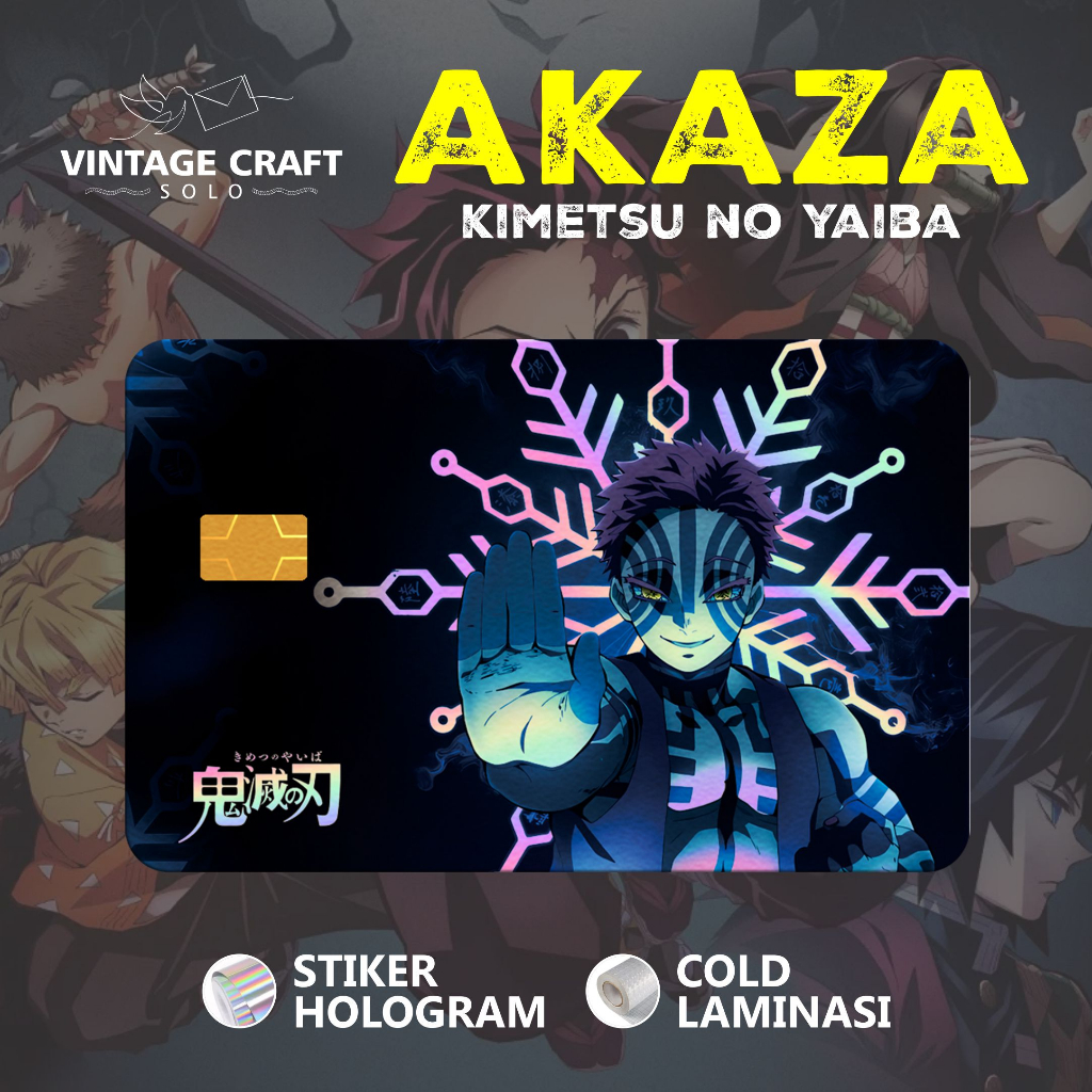 Anime Kimetsu No Yaiba Demon Slayer Akaza Hologram ATM Skin Card ...