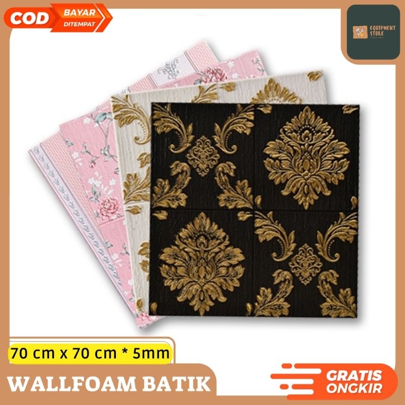 Foam WALLPAPER With Floral BATIK Motifs, 5mm Thick, Size 70x70 CM ...