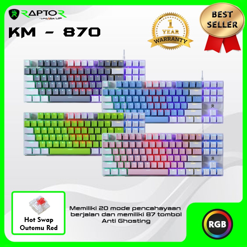 Raptor RG KM870 GAMING MECHANICAL KEYBOARD | Shopee Philippines