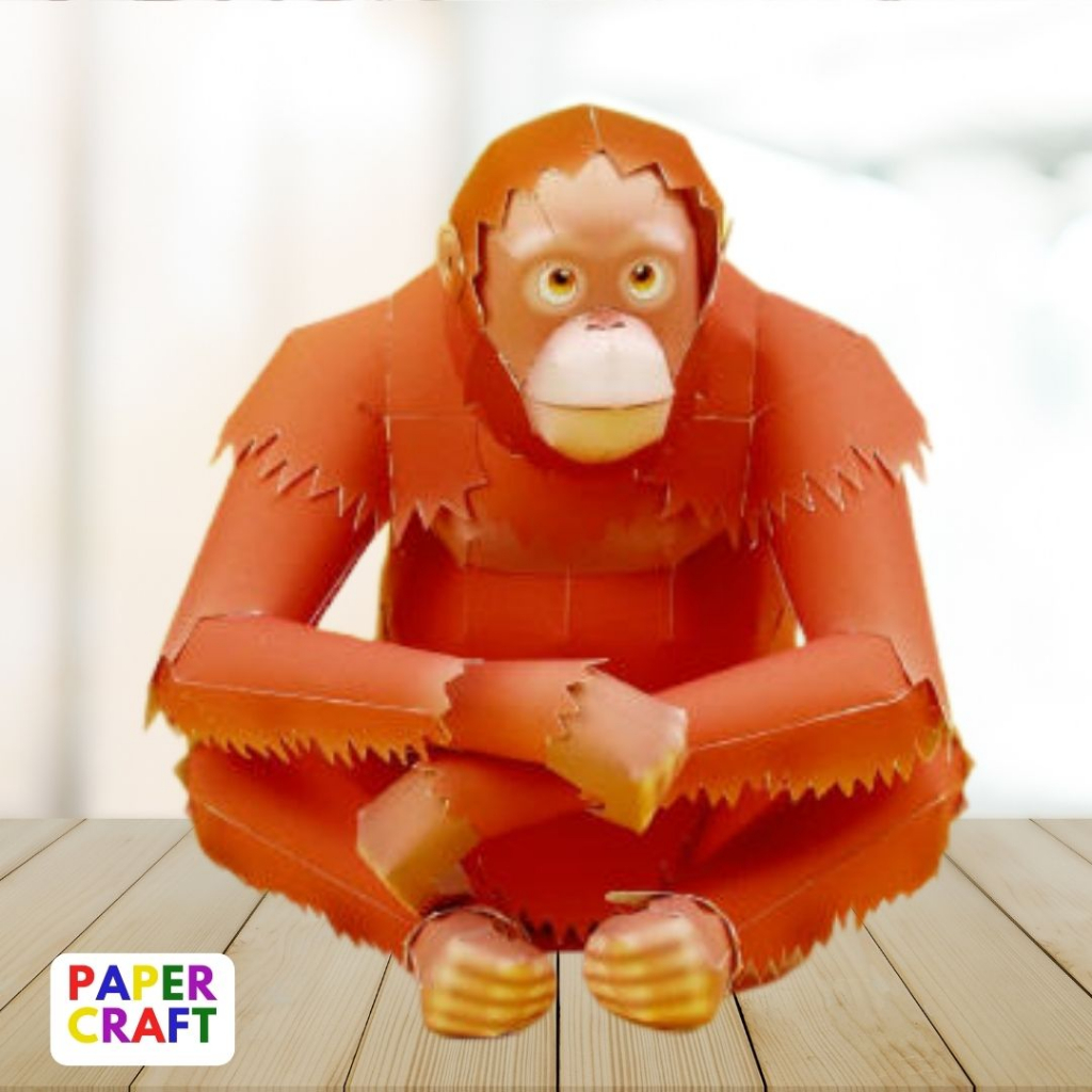 (DIY) Orang Utan Papercraft - Print Paper Craft Patterns | Shopee ...