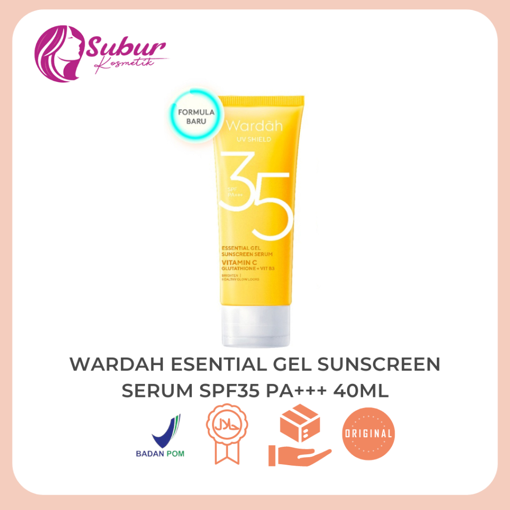 Wardah Uv Shield Essential Gel Sunscreen Serum Spf 35 Pa+++ 40Ml ...