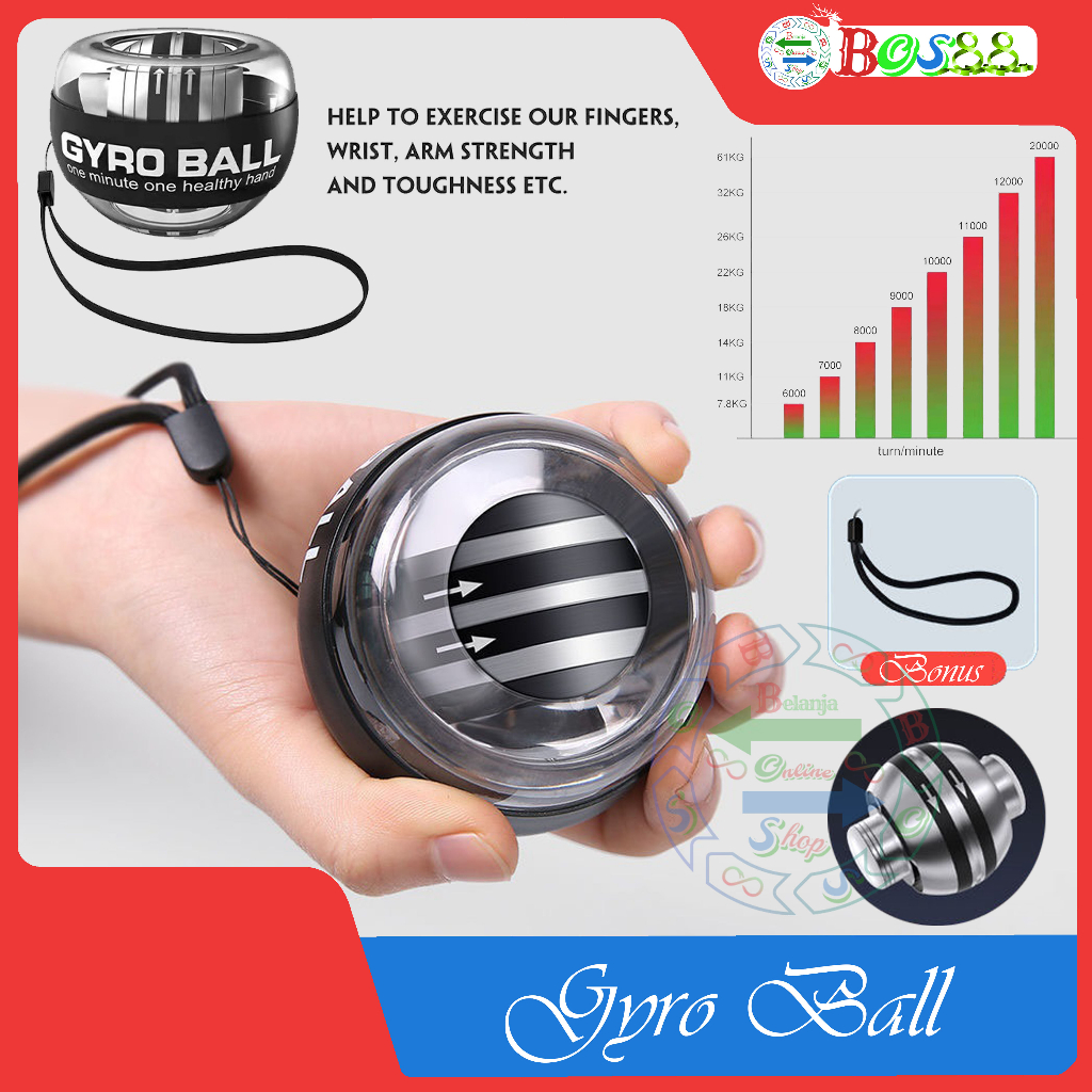 Gyro Ball Spinner 6colors Powerball Metal LED Auto Starter Hand Gym ...