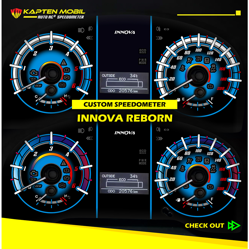 Custom Speedometer Panel for Innova Reborn Sky Blue Car | Shopee ...
